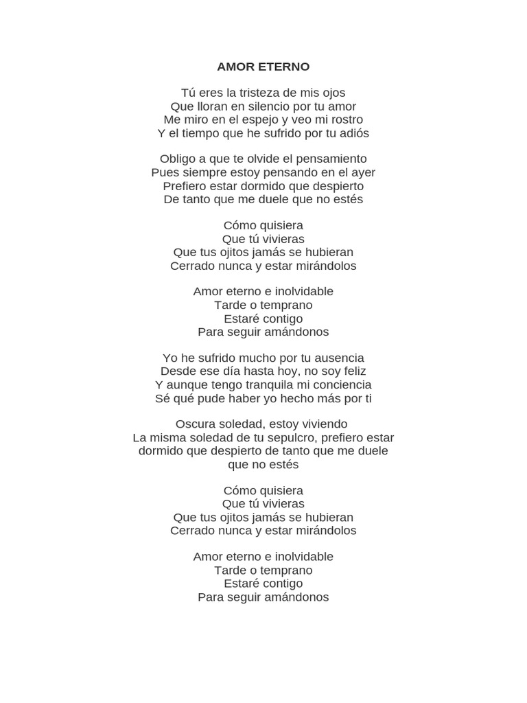 Letra Amor Eterno-1 | PDF