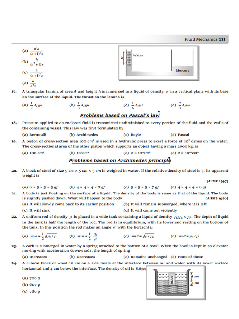 Fluid Mechanics DPP 4 | PDF