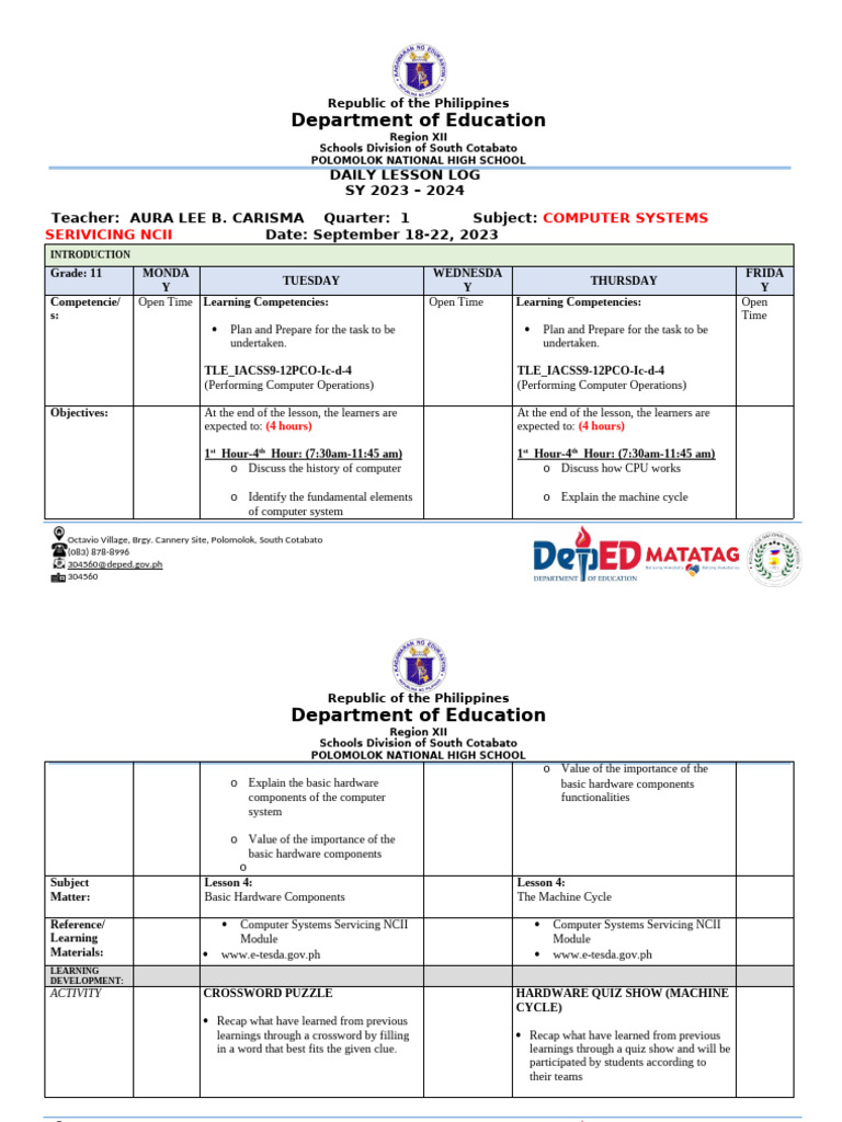 4. Basic Hardware Components of Computer Systems | PDF | Computer Hardware | Computing