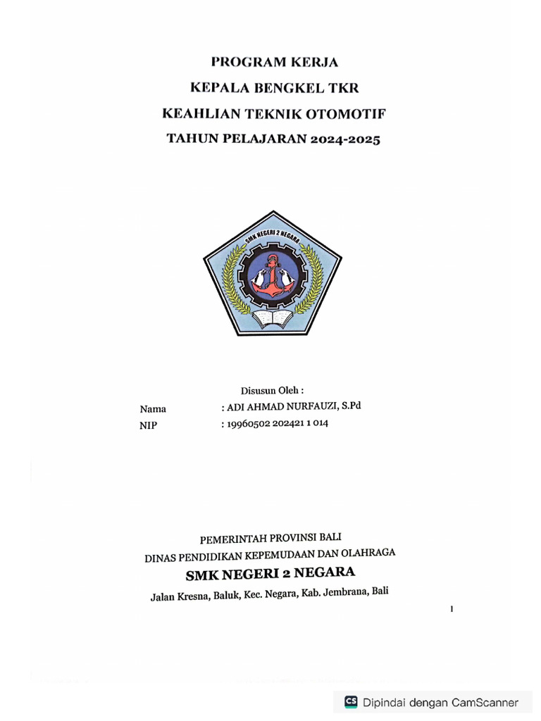 Program Kerja KAbeng TKR 2024-2025 | PDF