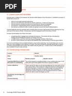 Cambridge Lesson Plan Template | PDF