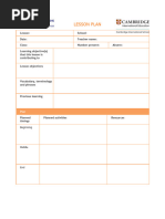 Cambridge Lesson Plan Template | PDF