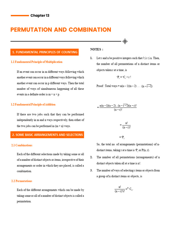 Permutations & Combinations | PDF | Line (Geometry) | Permutation