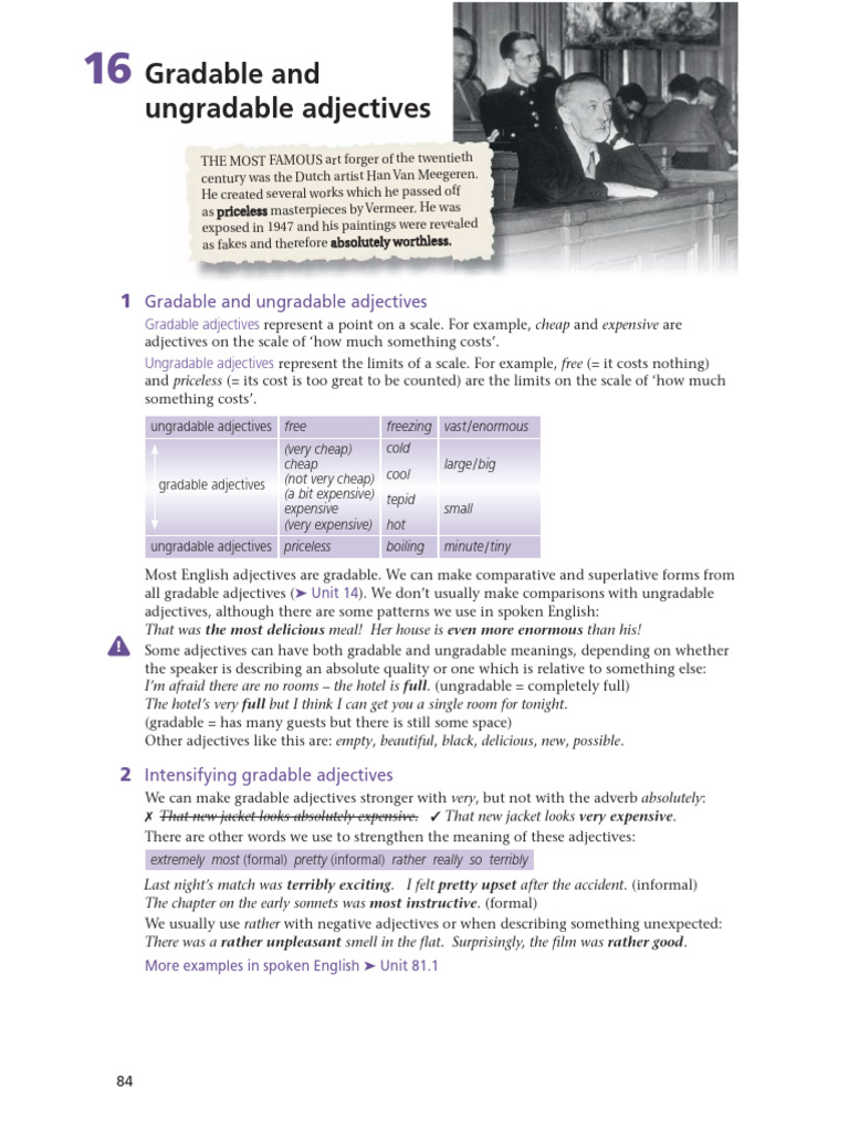 Gradable and Ungradable Adjectives | PDF | Adjective | Museum