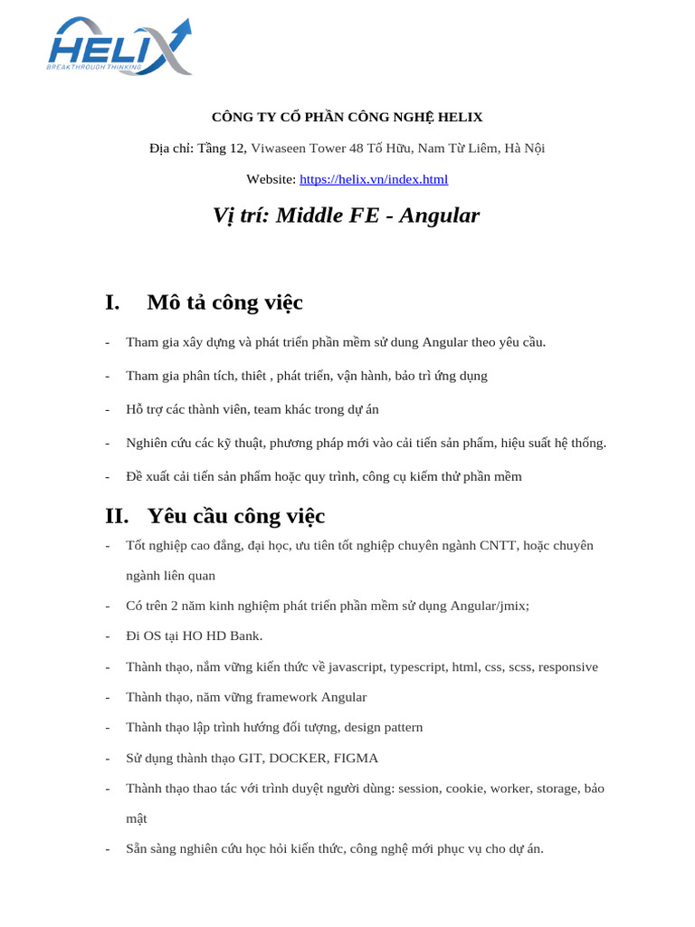 JD Middle FE Angular | PDF