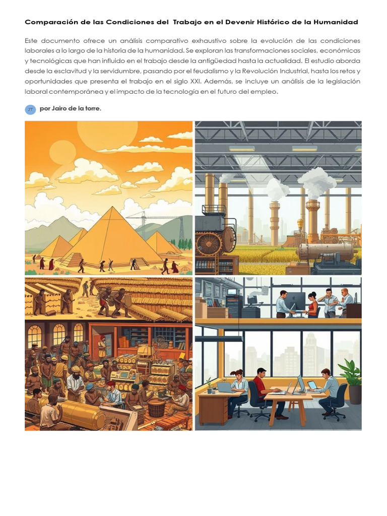 Comparacion de Las Condiciones Del Trabajo en El Devenir Historico de La Humanidad | PDF ...