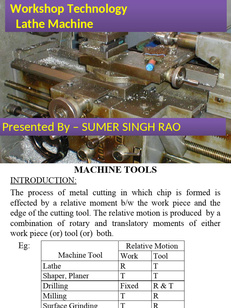 Lathe ,Shaper ,Drilling Machine Sumer Singh Rao | PDF | Drill | Drilling