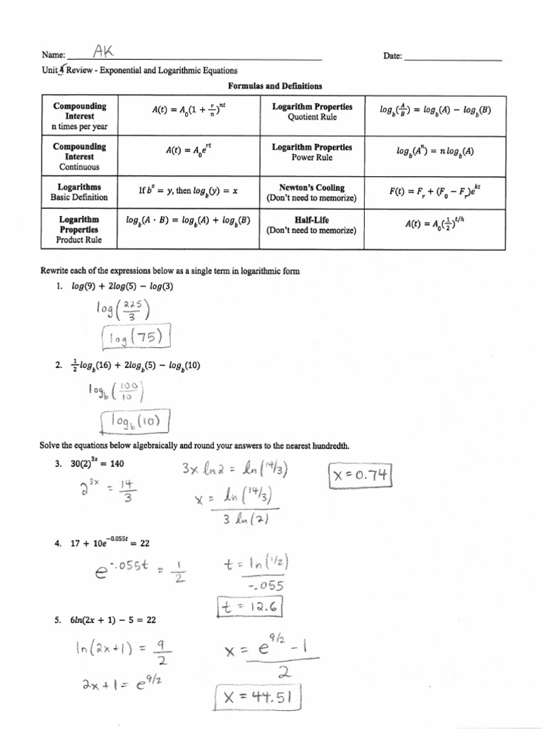 Unit 4 Review AK | PDF