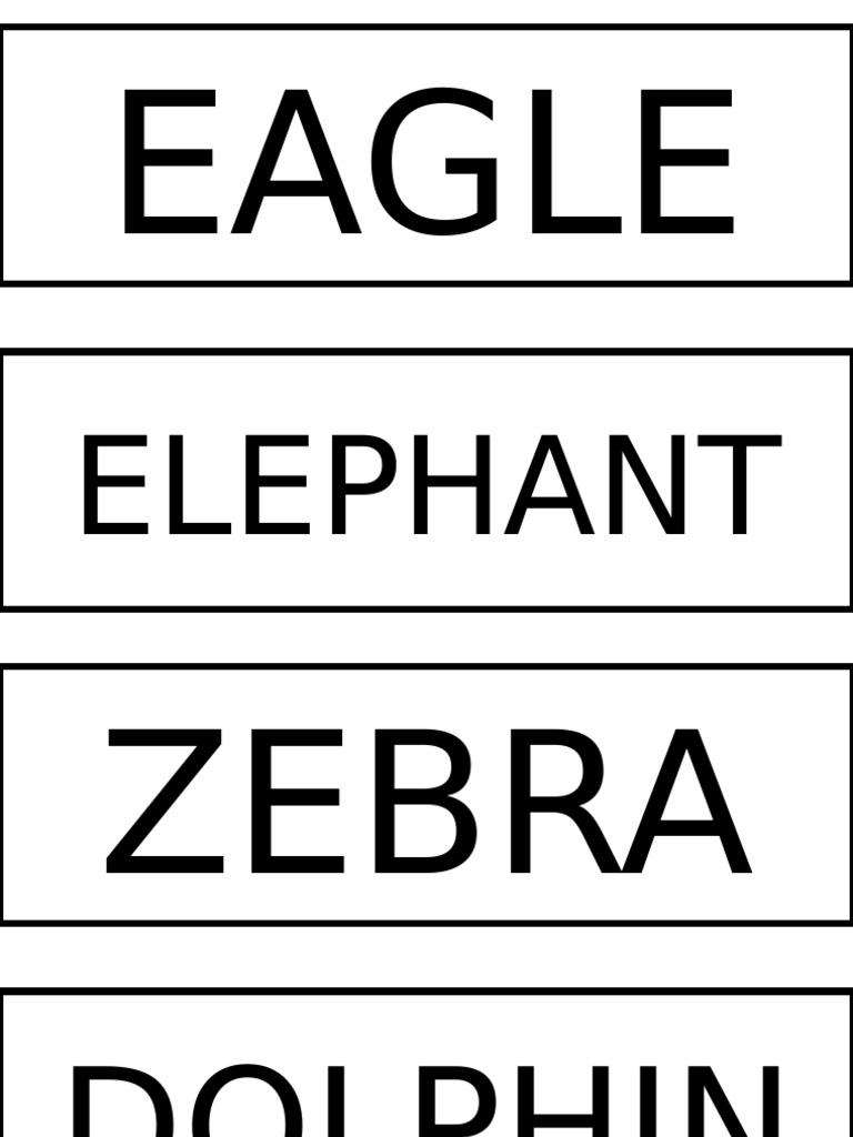 Wording Name The Animals | PDF