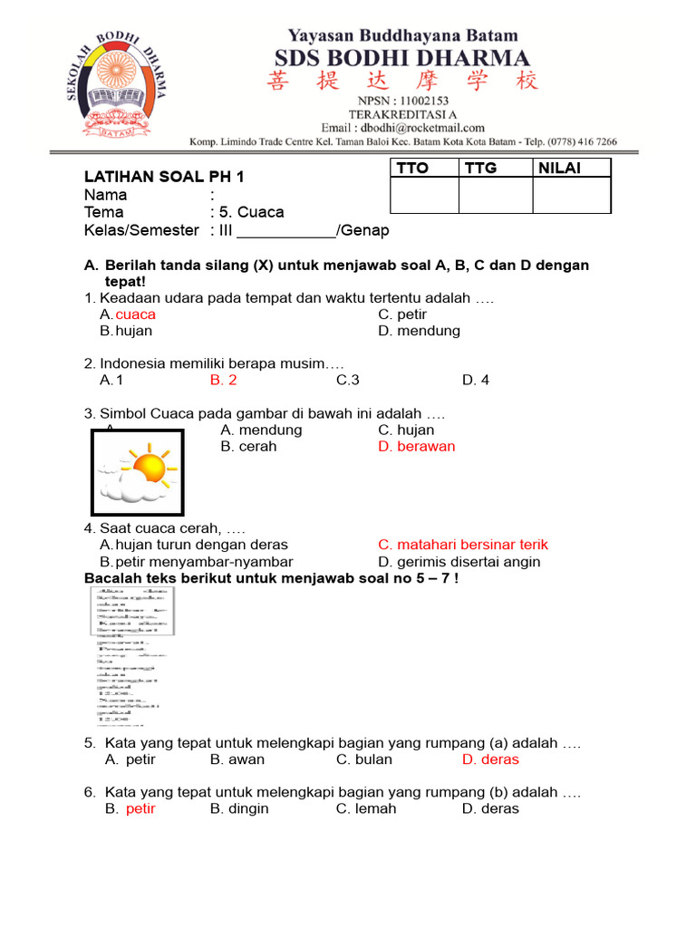 LATIHAN SOAL PH 1 _ TEMA 5_KELAS 3.docx | PDF