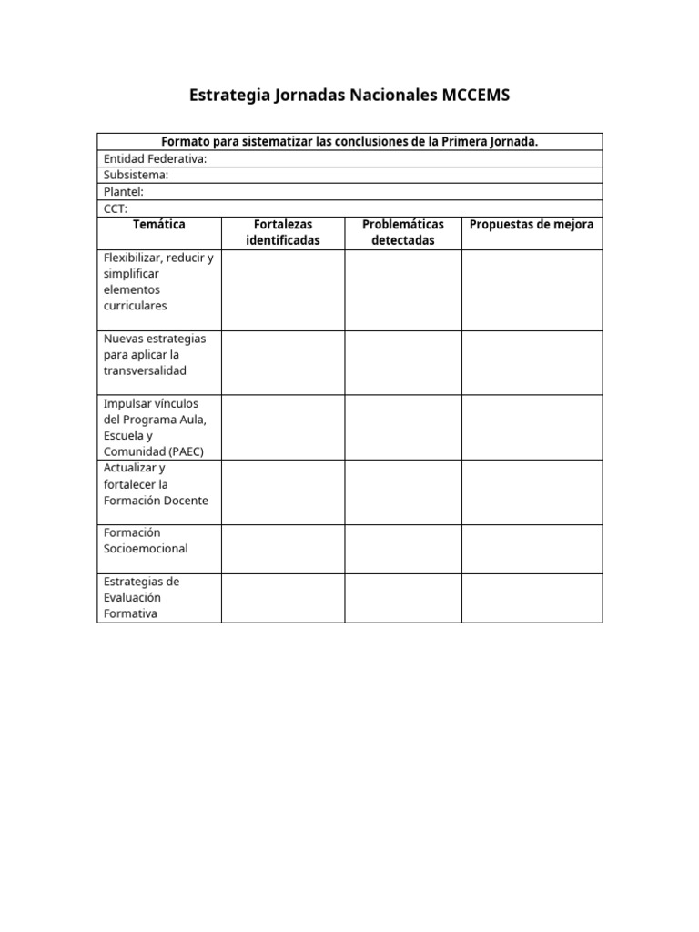 Aportaciones Jornadas Nacionales MCCEMS | PDF