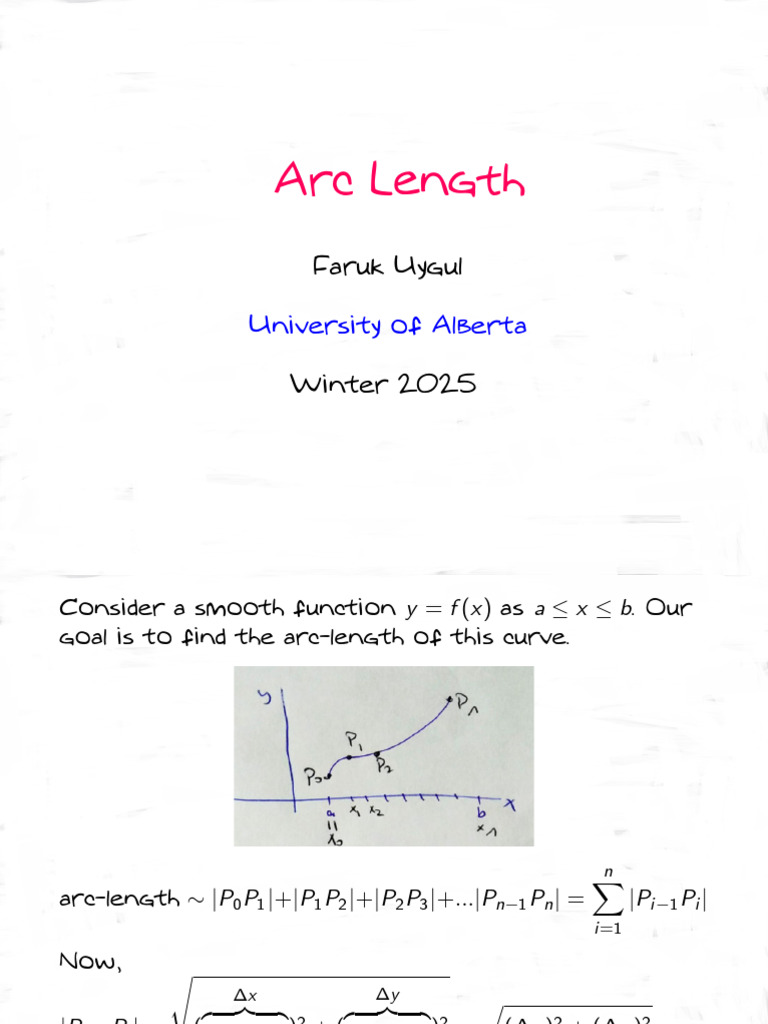 Arc Length With Solutions | PDF | Curve | Space