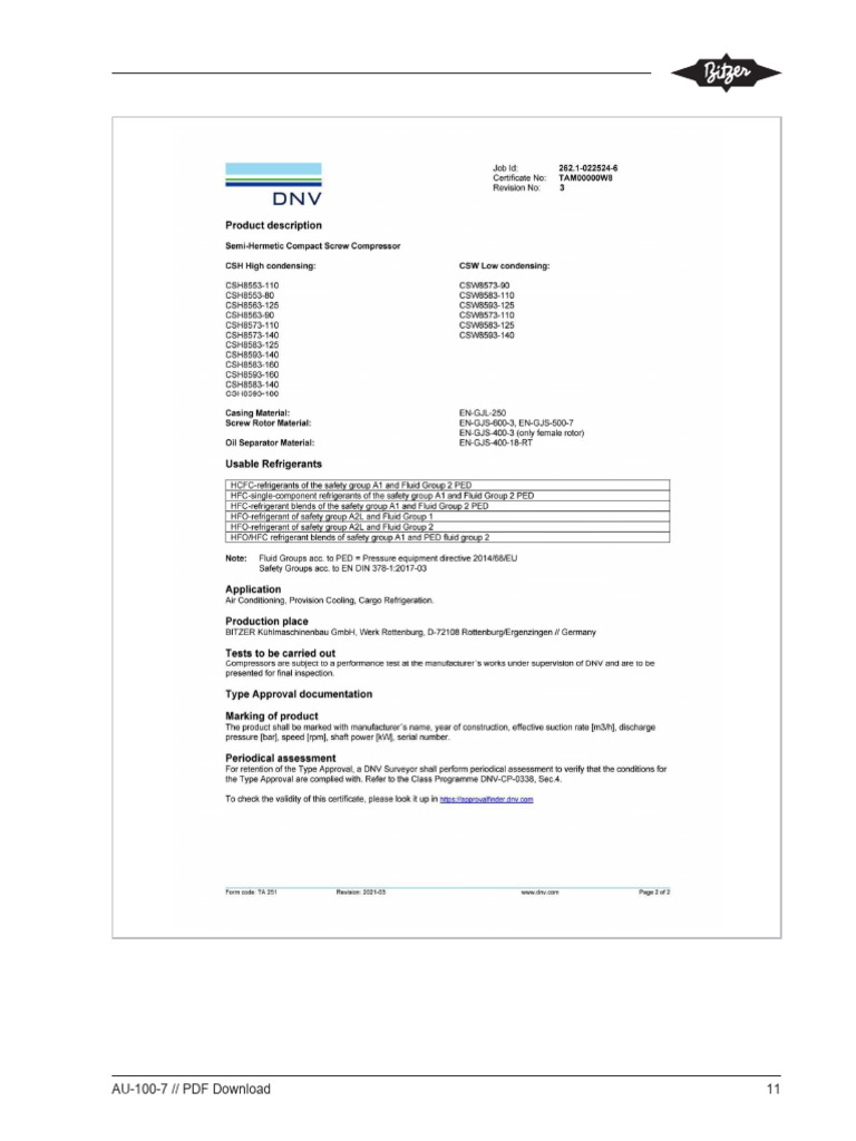 BItzer Compressor | PDF