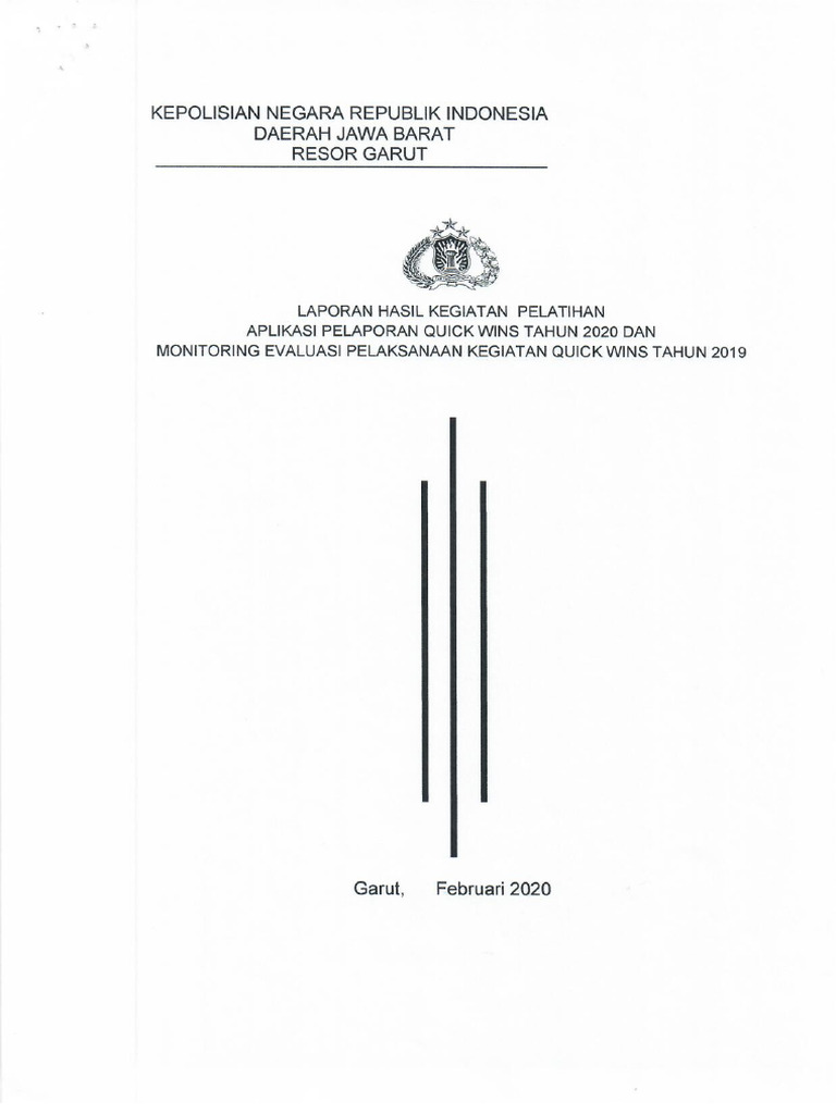 Lap Hasil Pelatihan Aplikasi QW Dan Anev QW 2019 | PDF