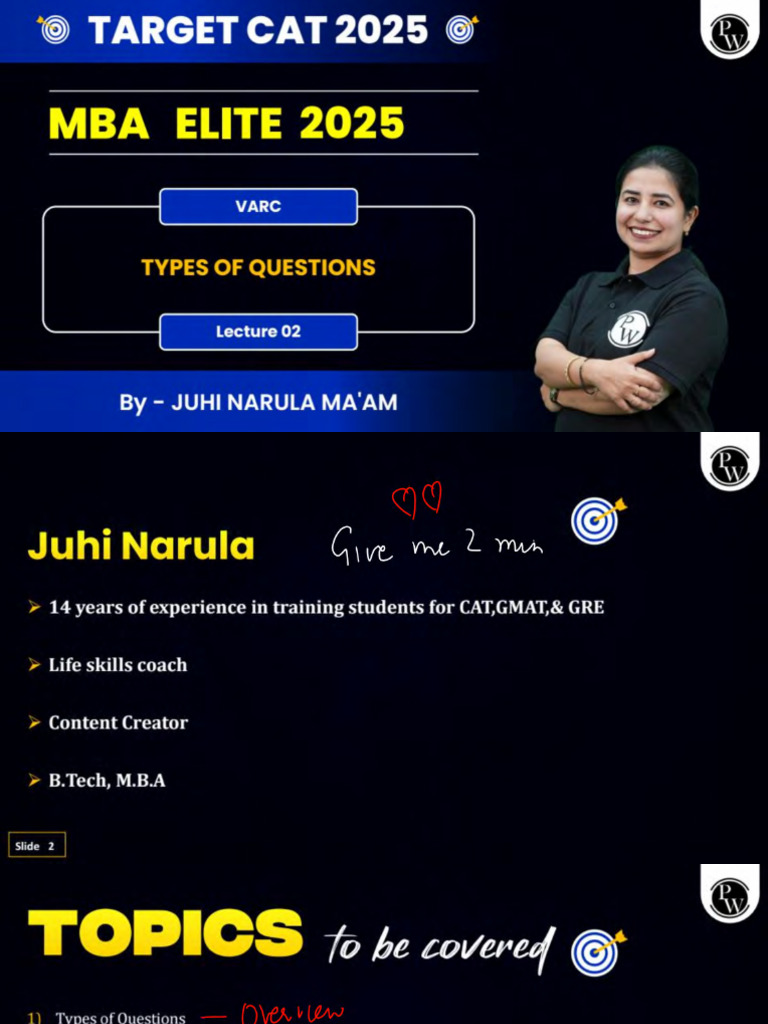 VARC II 02 - Class Notes - MBA Elite 2025 (CAT + OMETS) | PDF