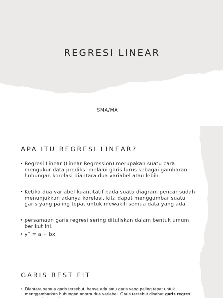 Materi Regresi Linear Kelas 11 | PDF