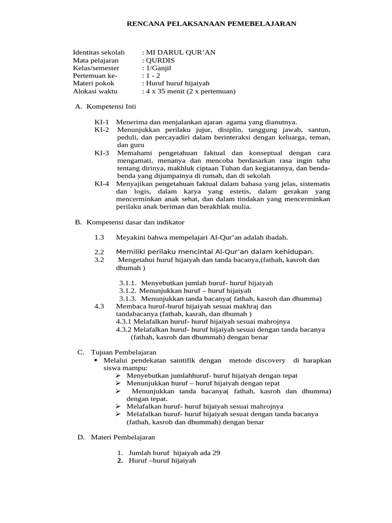 1.RPP Qurdis Ok | PDF