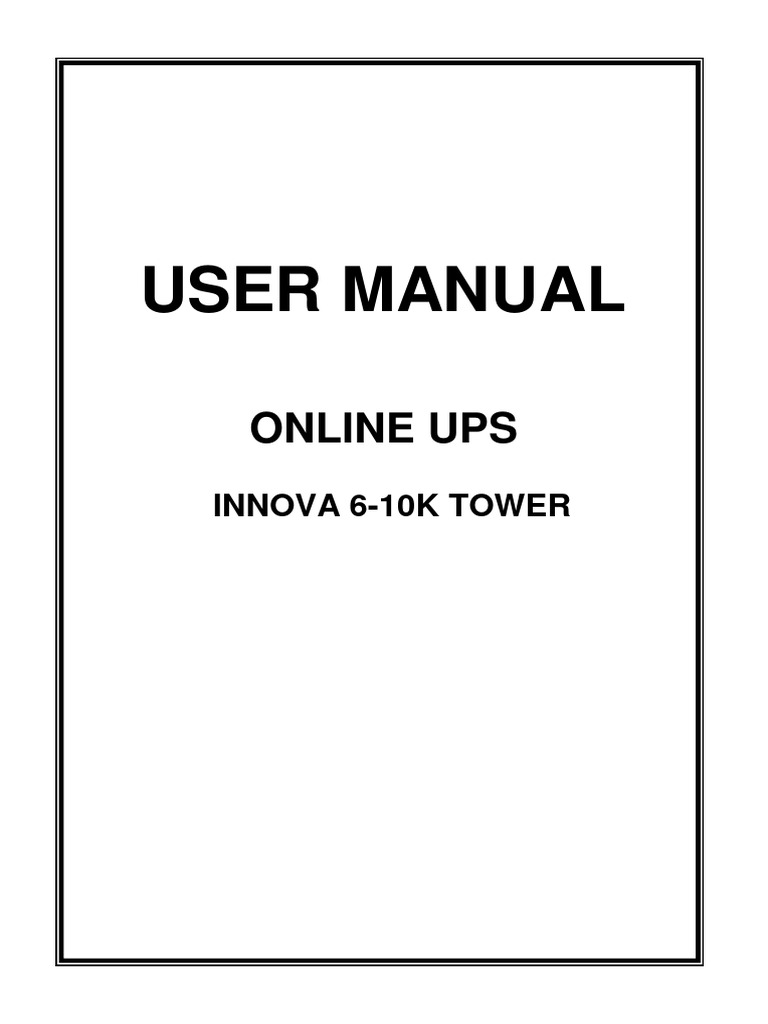 Innova 6 10K User Manual Draft | PDF | Mains Electricity | Power Inverter