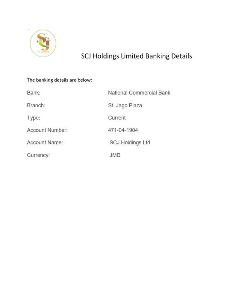 SCJH - Main Account Details | PDF