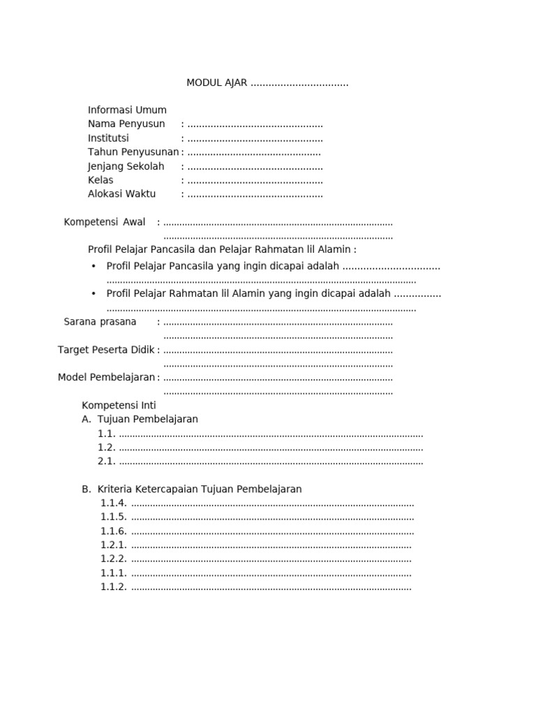 Modul Ajar Format PBL | PDF