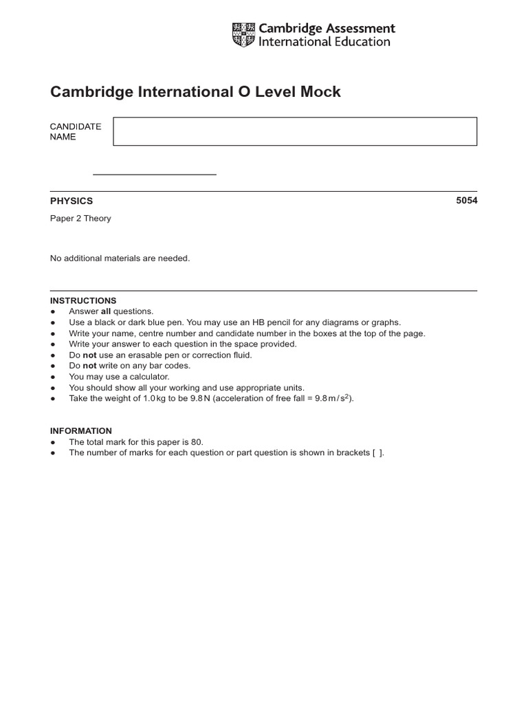 OL Physics Mock p2 Theory | PDF | Atomic Nucleus | Radioactive Decay