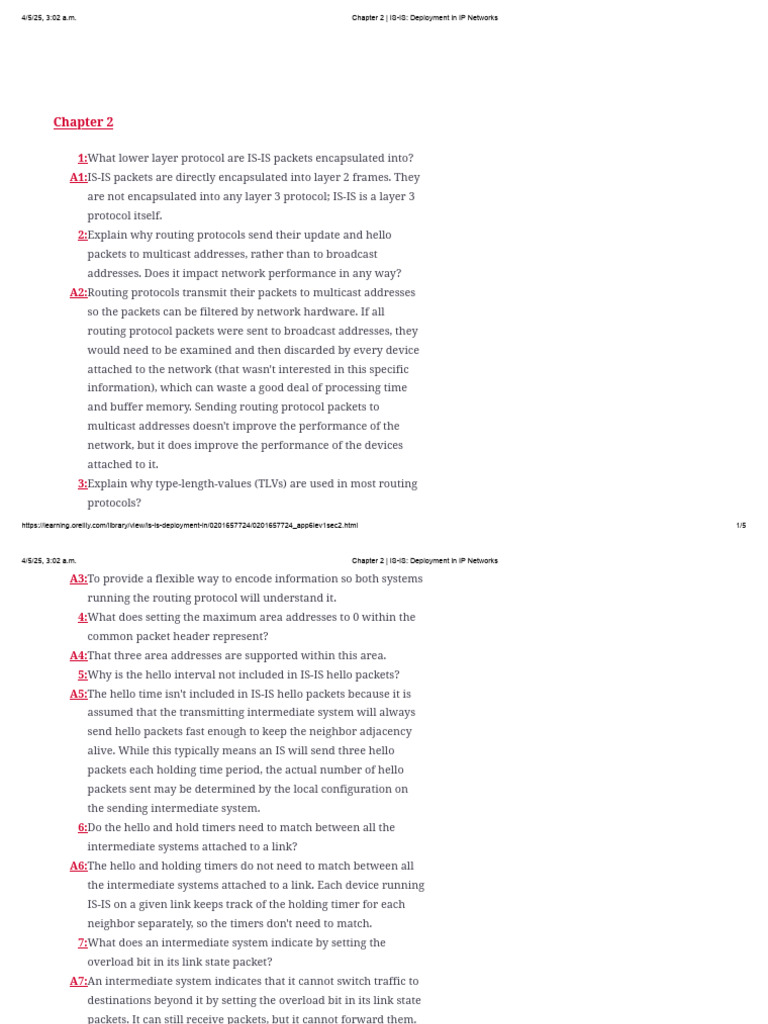 IS-IS - Deployment in IP Networks | PDF | Computer Network | Internet Protocols