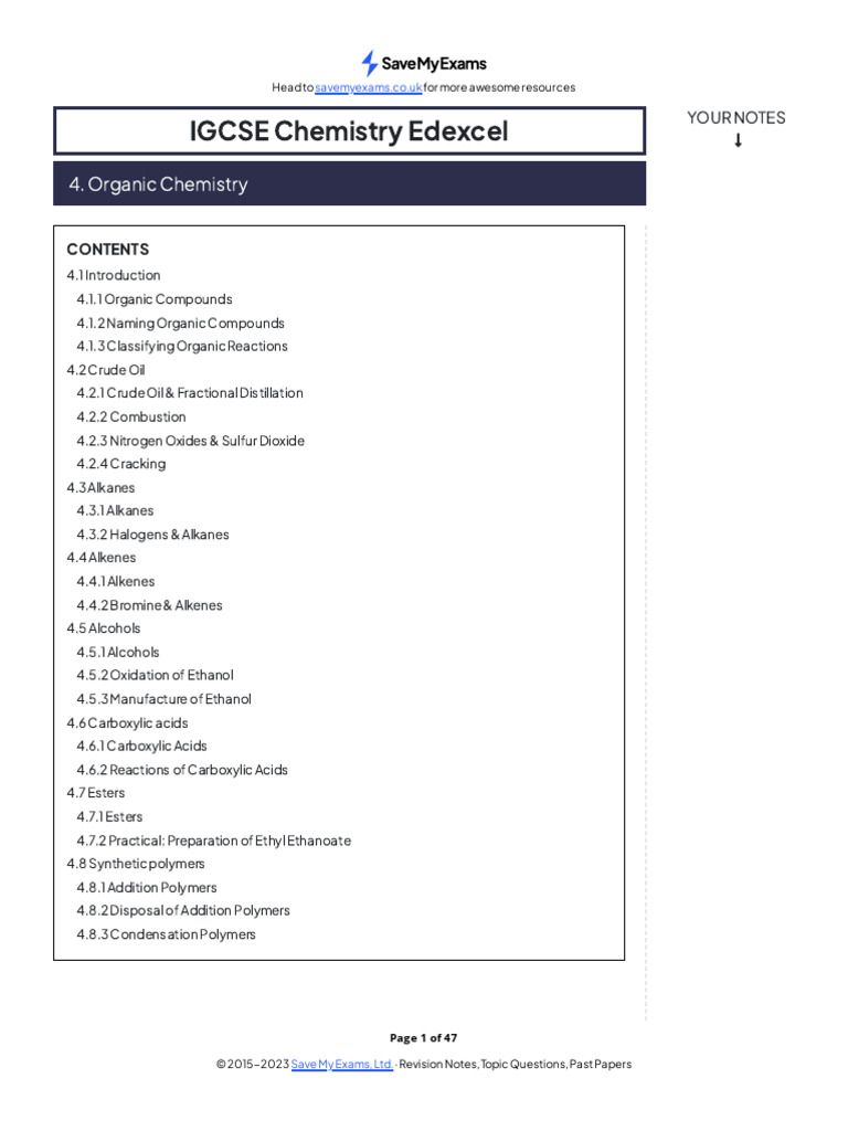 Unit 4. Organic Chemistry | PDF | Combustion | Fuels