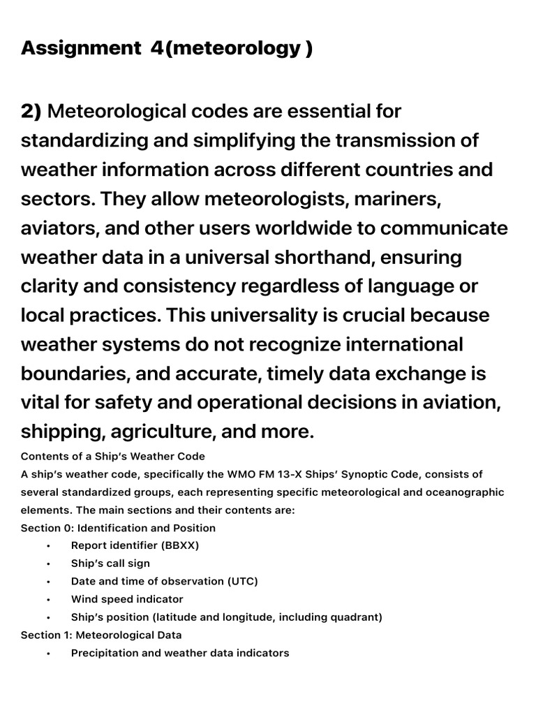 Assignment 4 (Meteorology) | PDF | Tide | Meteorology