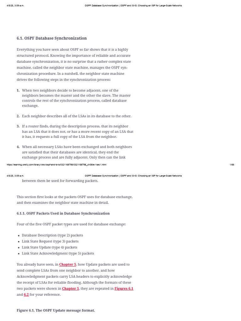 OSPF Database Synchronization - OSPF and Is-Is - Choosing An IGP For Large-Scale Networks | PDF ...