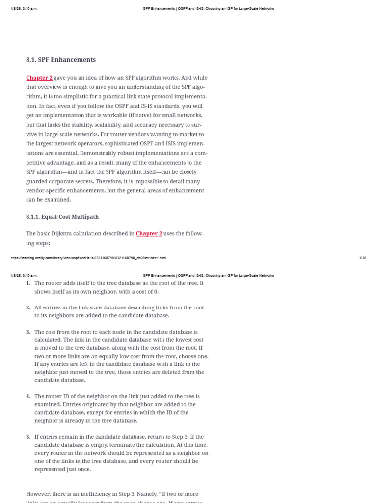 SPF Enhancements _ OSPF and IS-IS_ Choosing an IGP for Large-Scale ...