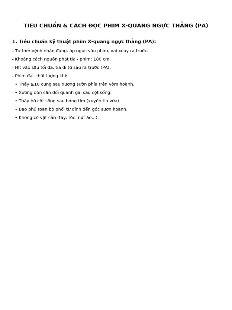 Huong Dan Doc Phim Xquang Nguc A4 | PDF