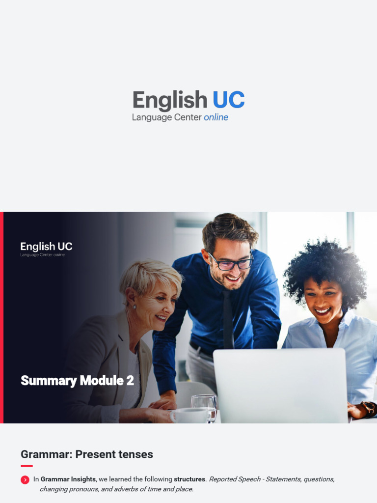 MOOC - ESP - M2 Module 2 Summary | PDF | Question | Subject (Grammar)