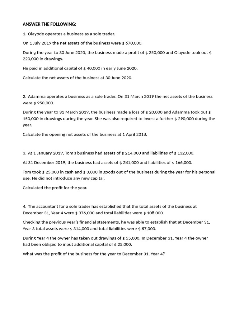 Incomplete Records and Control Account - Yr 11 | PDF | Accounts Payable ...