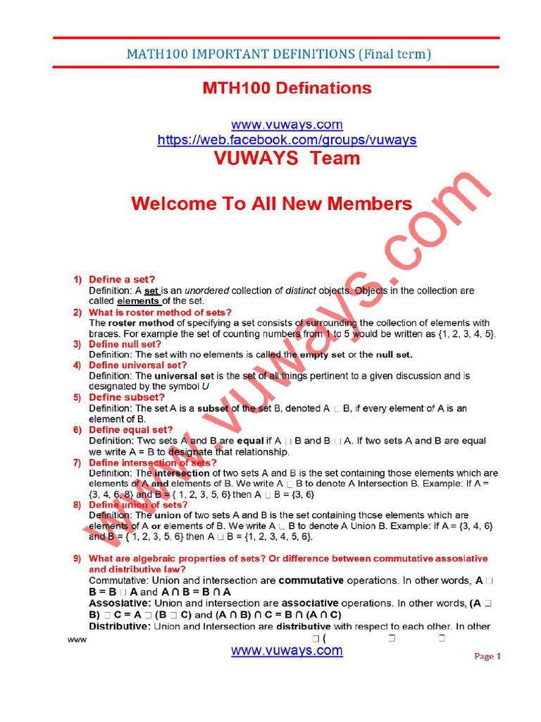 Math100 Important - 0001 | PDF