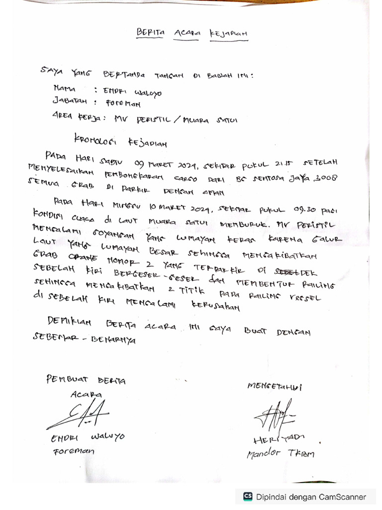 Berita Acara RAILING RUSAK | PDF