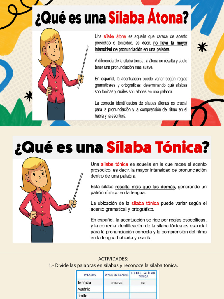 Sílaba Tónica y Átona | PDF