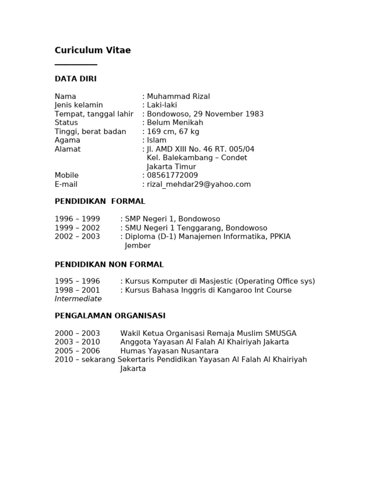 Contoh CV | PDF