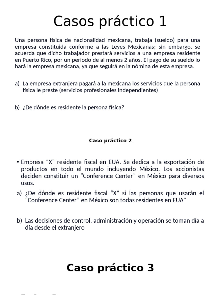 Casos Práctico Domicilio y Residencia Fiscal | PDF