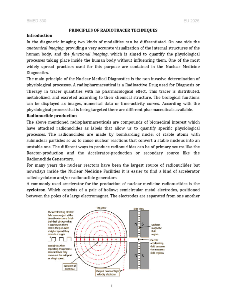 Principles of Radiotracer Techniques | PDF | Positron Emission ...