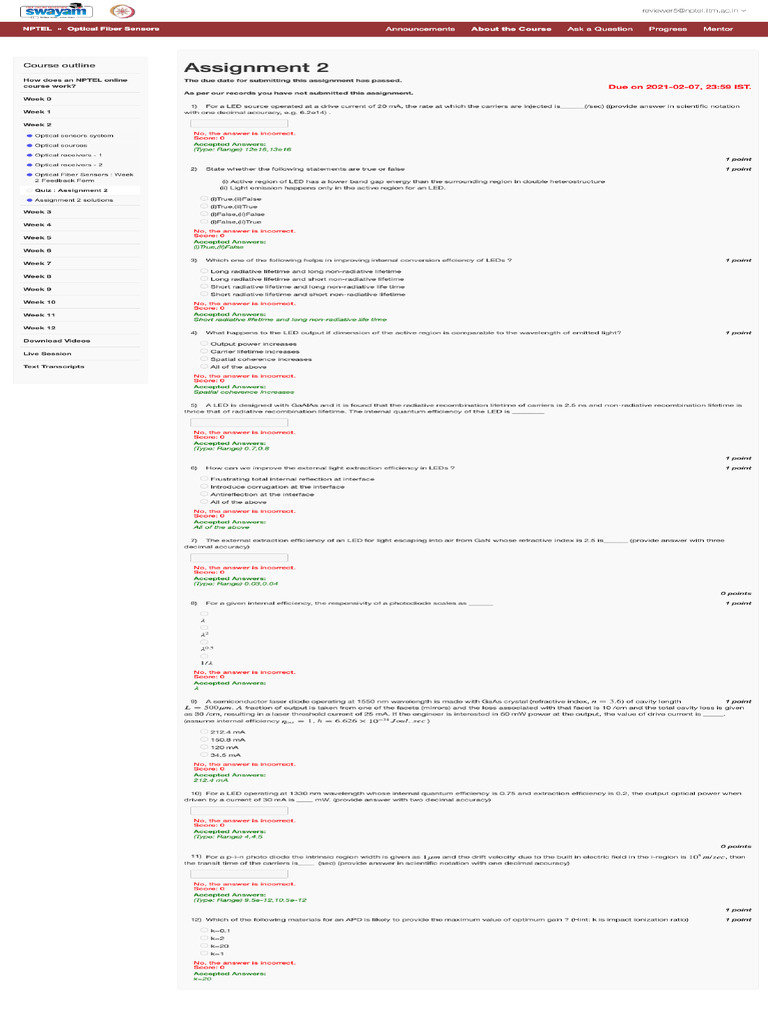 Noc21 Ee40 Assignment Week 2 | PDF