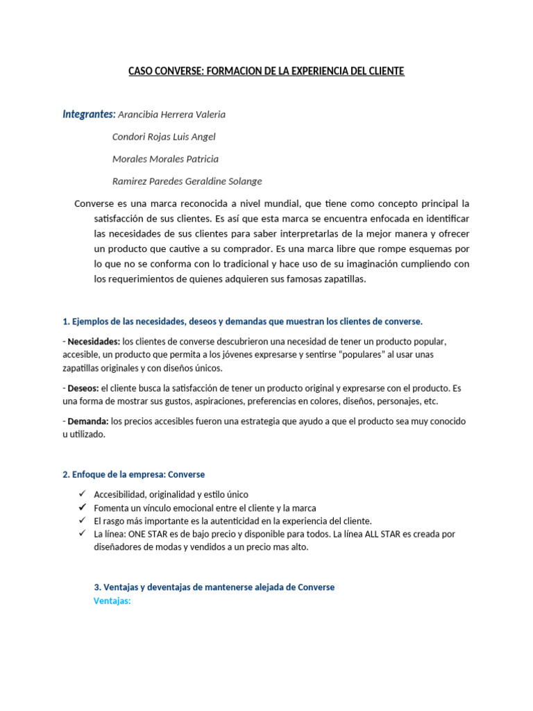 Estrategias de Experiencia del Cliente en Converse | PDF | Marca ...