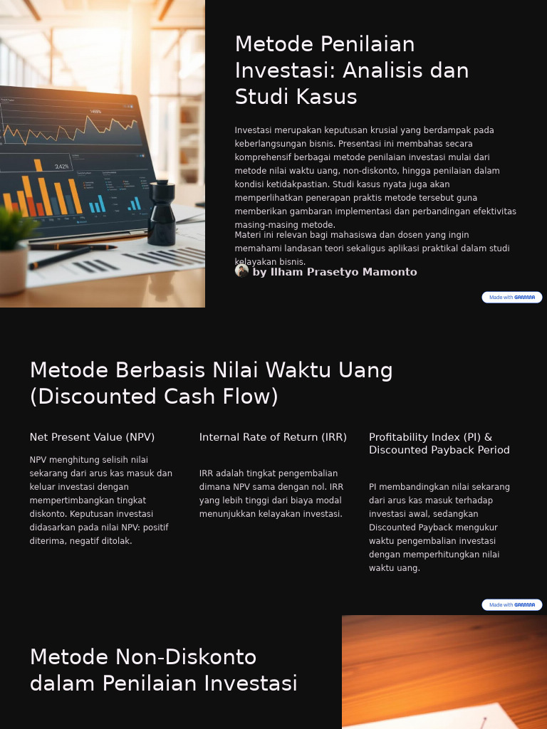 Metode Penilaian Investasi Analisis Dan Studi Kasus | PDF