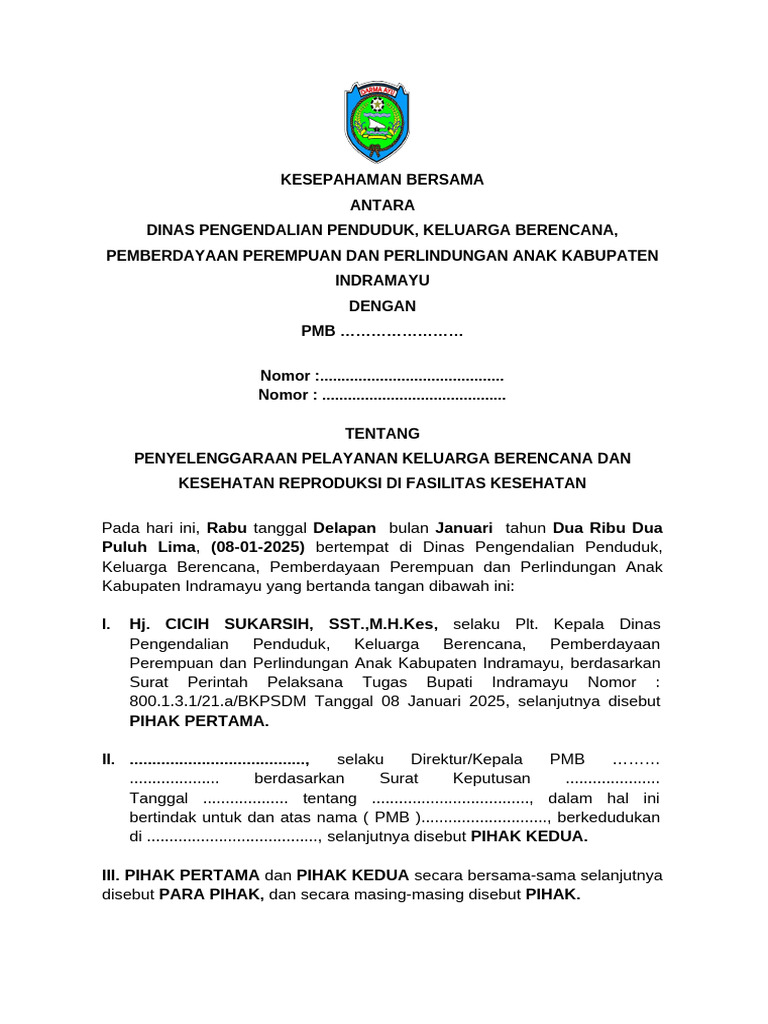 Mou Opd KB Dengan PMB - Final | PDF