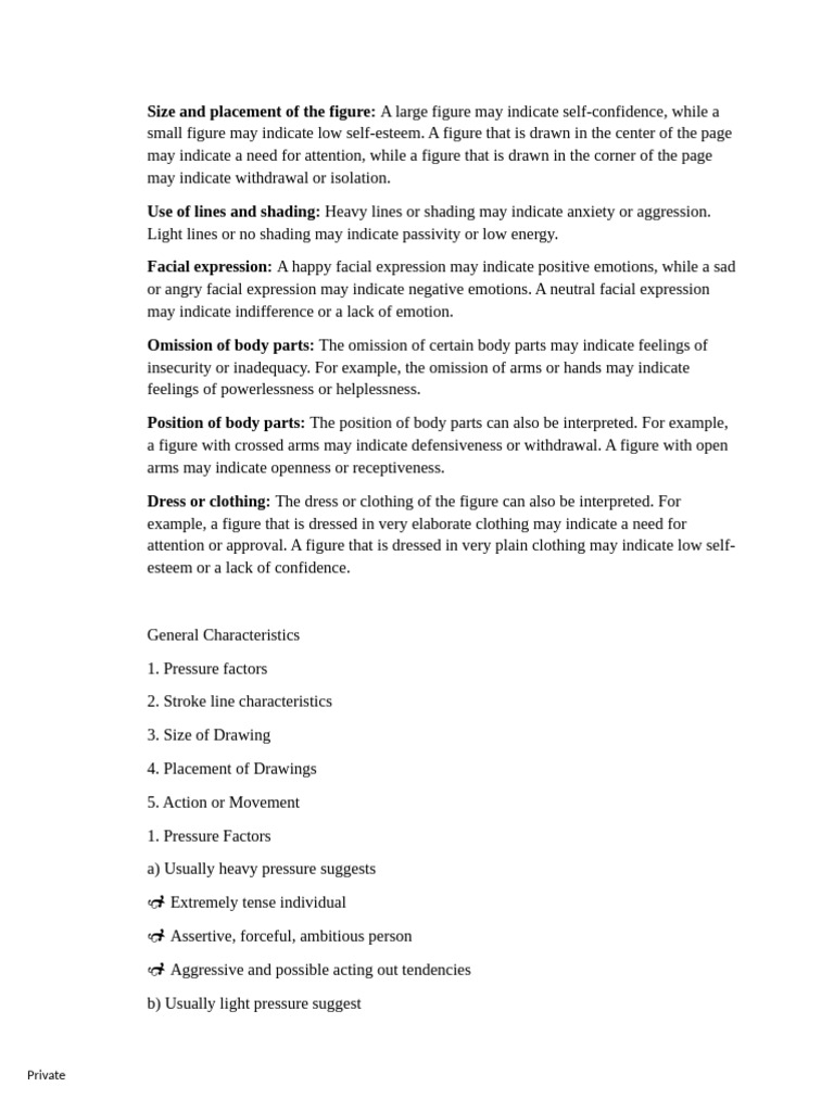 Draw a Person Test Interpretations | PDF | Self Esteem | Facial Expression