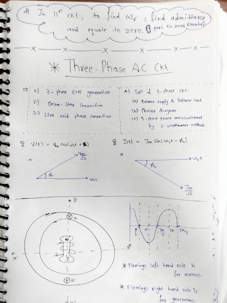 Electrical Three Phase AC Notes | PDF