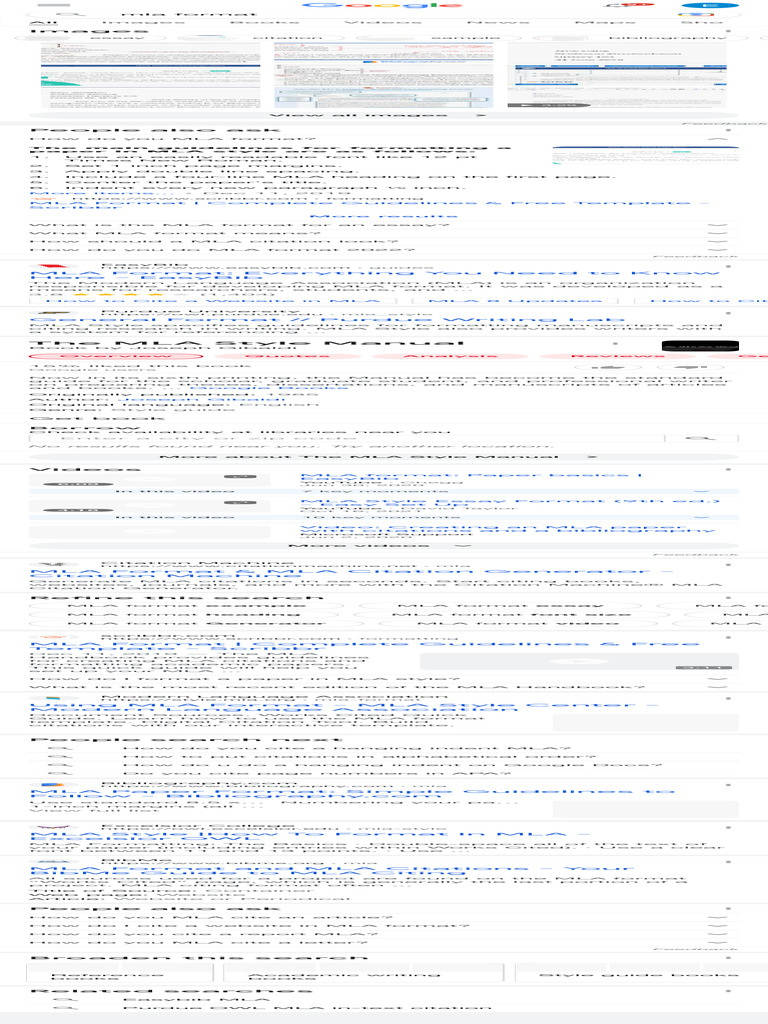 Mla Format - Google Search | PDF | Citation | Writing