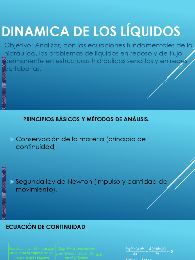 Unidad 4 Dinamica de Los Liquidos | PDF | Mecánica | Mecanica clasica
