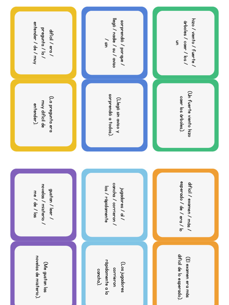 Tarjetas Educativas Necesidades y Soluciones Fotográfico Colorido ...