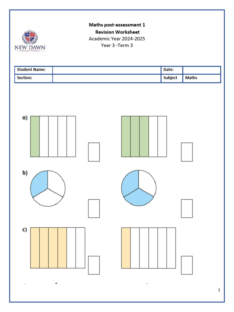 Year 3 Term 3 Maths Revision Worksheet | PDF | Arithmetic | Mathematics