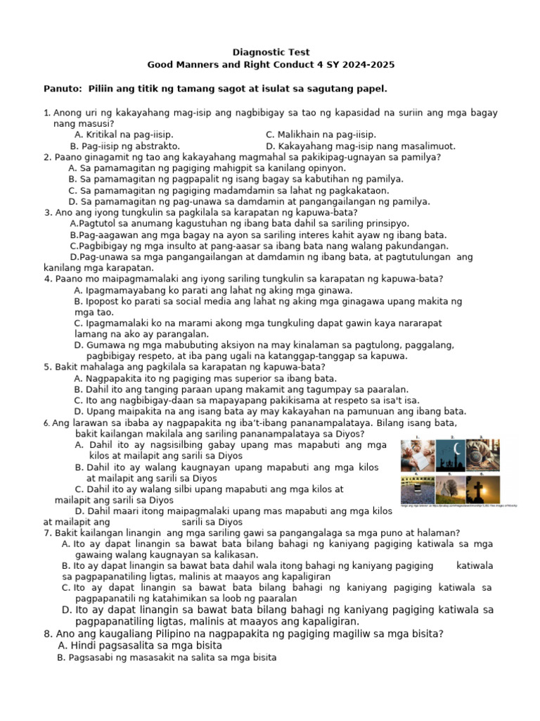 Diagnostic-Test-in-GMRC 24-25 | PDF